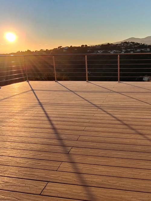 Réalisations Terrasse composite teinte teck