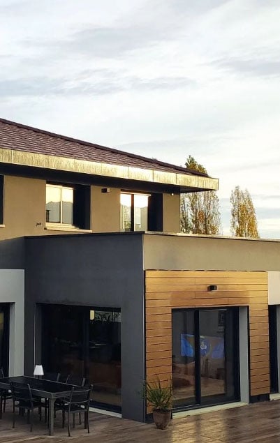 Réalisations Bardage composite teinte teck